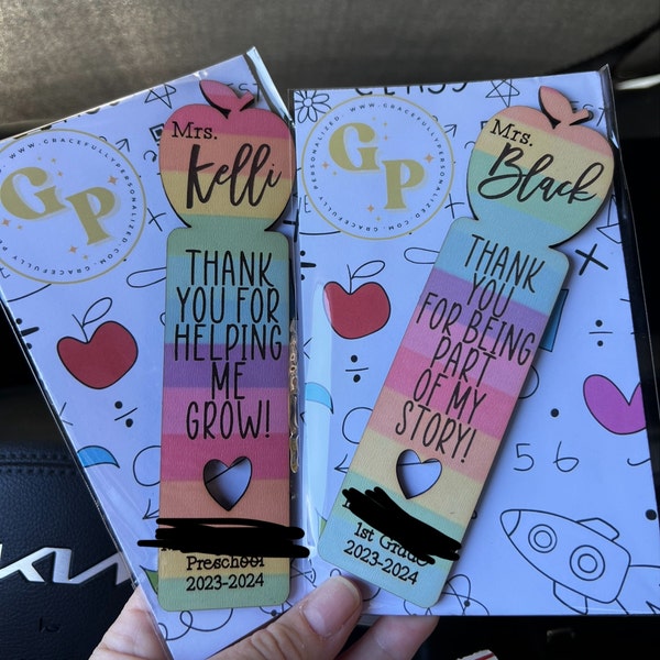 Teacher Bookmark, Teacher Appreciation Gift, Christmas Teacher Gift ...