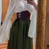 Renaissance Women's Cosplay 3-piece Burgundy Cincher Costume Medieval ...