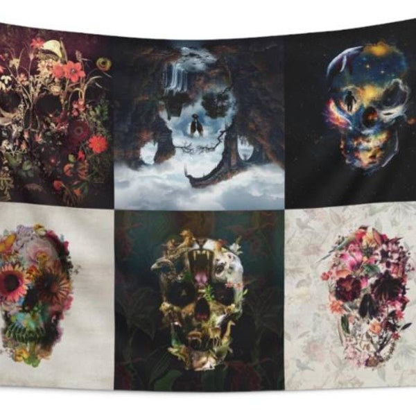 Skull Sticker Set of Ten, Skull Art Sticker Set, Gothic Skull Vinyl ...