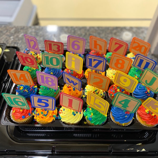 Alphabet Blocks Cake Toppers, Abc's Blocks Birthday, ABC 123's Birthday ...