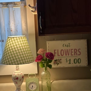 Green Gingham Check Lamp Shade. Checkered. Green and White. Shade is 9. ...