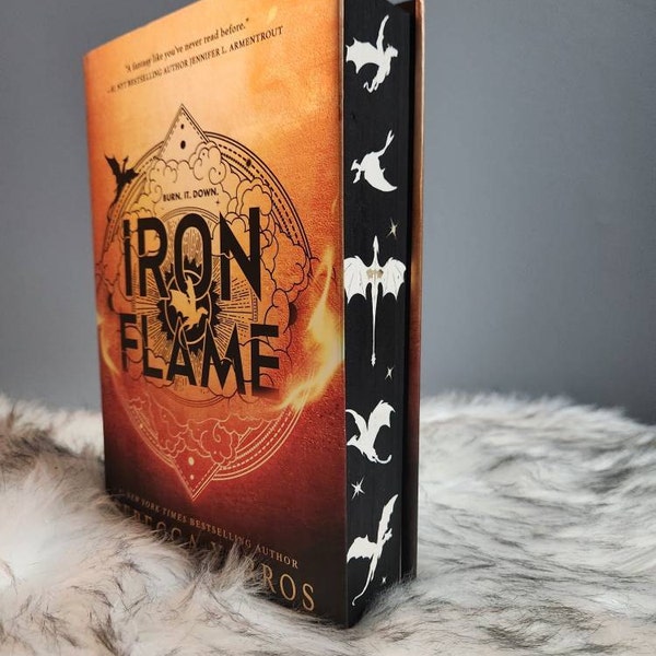 Gold Sprayed Fourth Wing L Iron Flame L Rebecca Yarros L Hardback Book ...