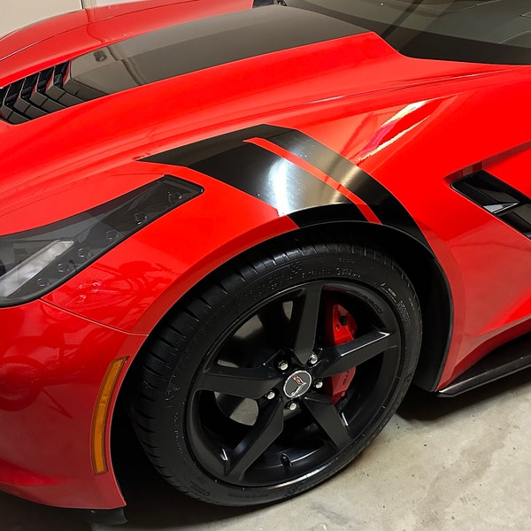 Corvette C7 Stingray Fender Hash Mark Stripes, Grand Sport Style Decals ...