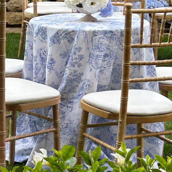 Blue Toile Napkins Cotton Napkins Custom Napkins Toile Table Cloth ...
