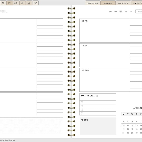 Onenote Digital Planner, Hyperlinked Onenote Planner, 2024 2025 Digital ...