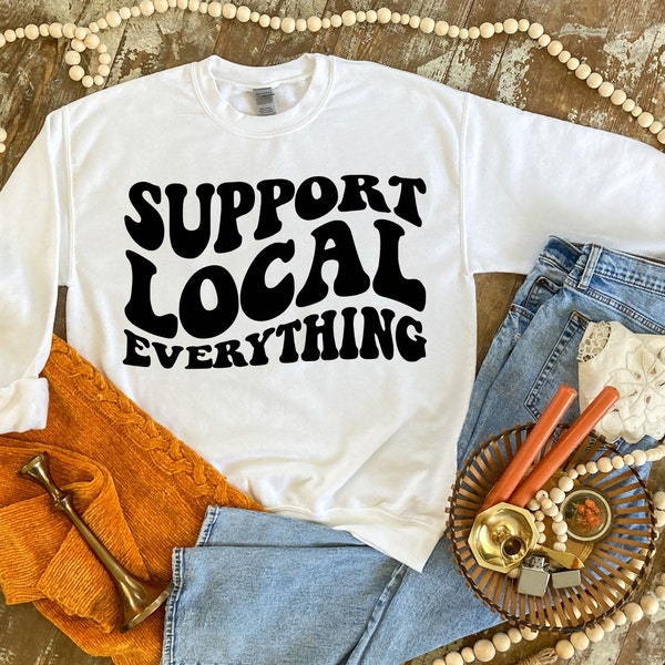 Support Local Everything SVG | Wavy Letters, Vintage, Retro, Shop Small ...