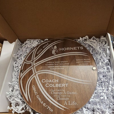 Personalized Wood Acrylic Basketball Coach Gift Plaque With Coach and ...