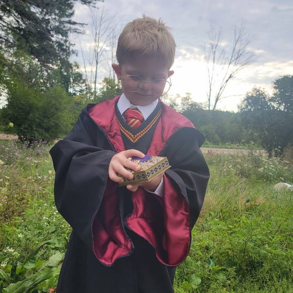 Black Wizard Robe With Sleeves, Hood, and Satin Liner | Medieval ...