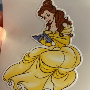 Belle Sticker, Beauty and the Beast Sticker, Belle Reading Sticker ...