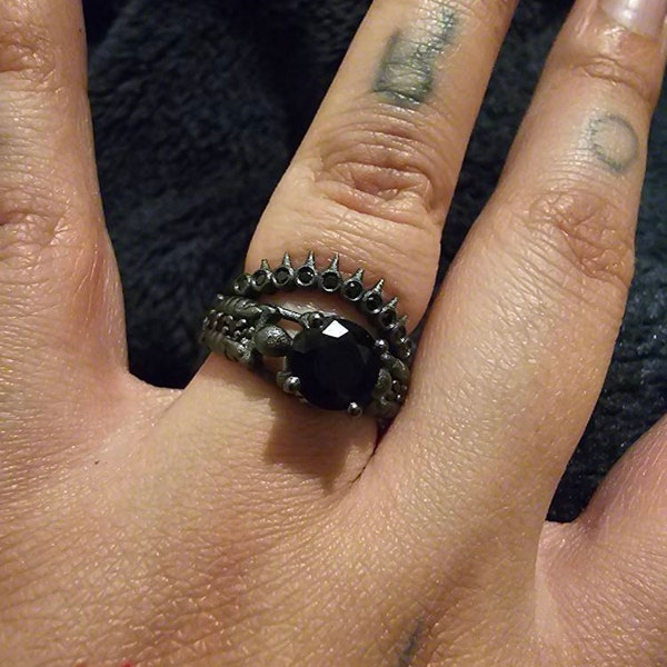Together Forever Rings/gothic Engagement Rings/punk Wedding Rings ...