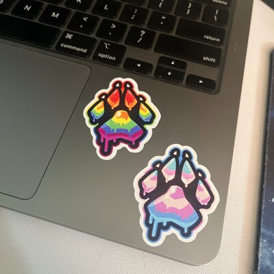 LGBTQ Pride Flag Paw 1.5 Vinly Stickers Cute, Pride, Furry Sticker, Gay ...