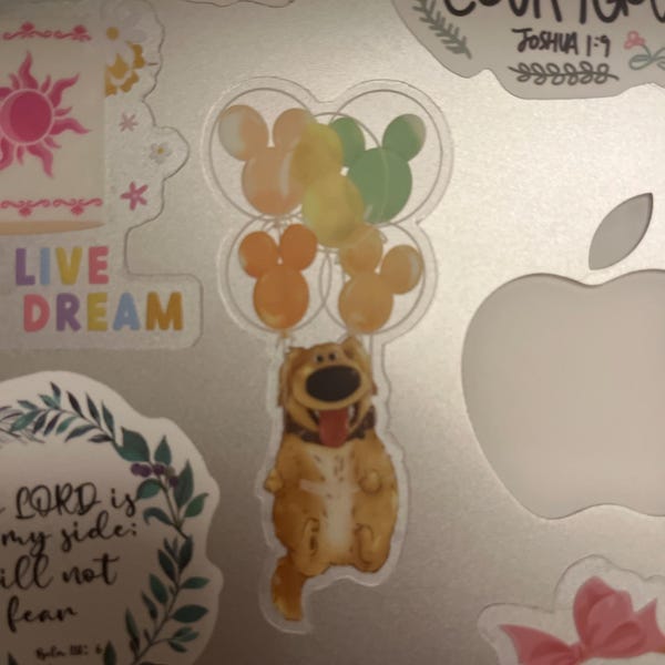 Dug Mickey Balloon Transparent Laptop Sticker/ up Pixar Disney Decal ...