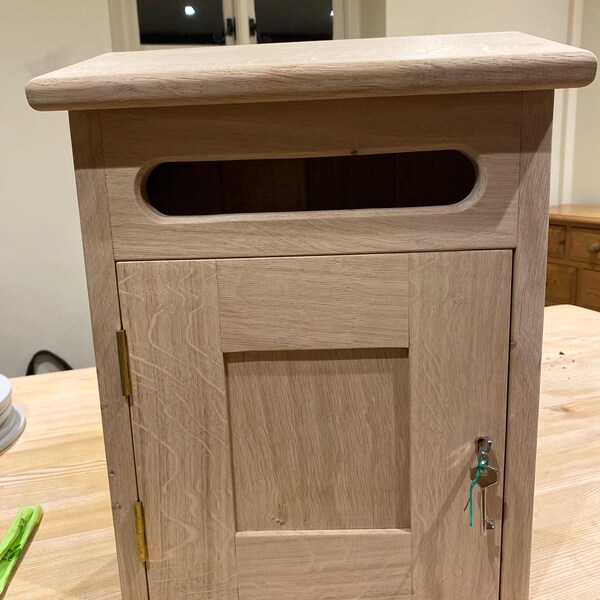 Handcrafted Oak Post Box Letter Box Postbox - Etsy UK