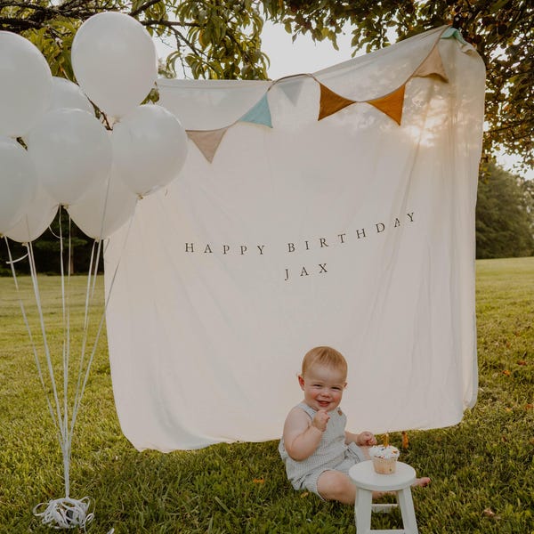 Custom Birthday Sign, Personalised Birthday Name Flag, Birthday Banner ...