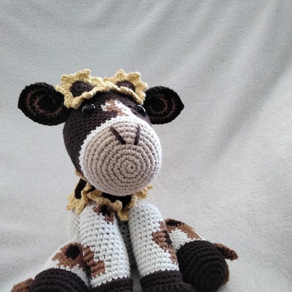 Crochet Sunflower Cow Amigurumi Pattern PDF - Etsy