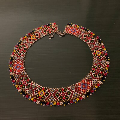 White Ukraine Necklace Hutsul Brass Cross Necklace Zgarda - Etsy