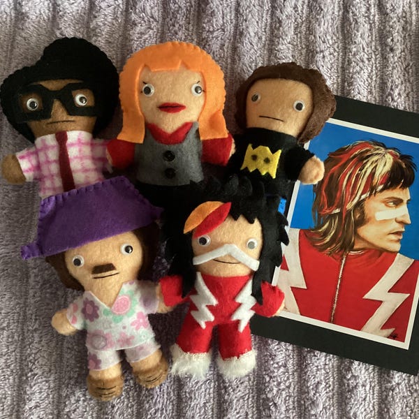 One Little Plush Felt Red Dwarf Figure - Approx 5" High (seated ...