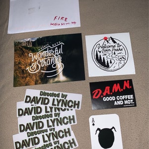 DIRECTED by DAVID LYNCH Stickers 5-pack Twin Peaks Postcard free ...