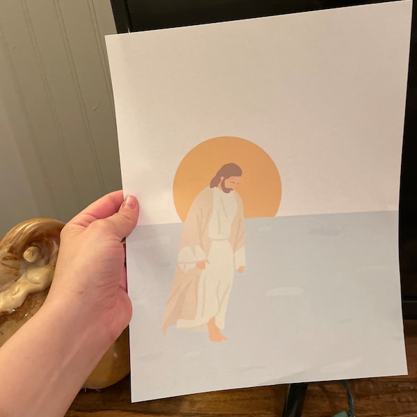 Mighty God, Jesus Christ, LDS, Portrait Print Drawing, 5x7 8x10 11x14 ...