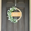 Double Wood Welcome Front Door Wreath/ Wood Bead Modern Wreath/beaded ...