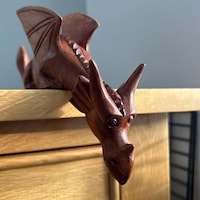 Carved Wooden Shelf Sitting Sitter Dragon Wood Carving Ornaments ...