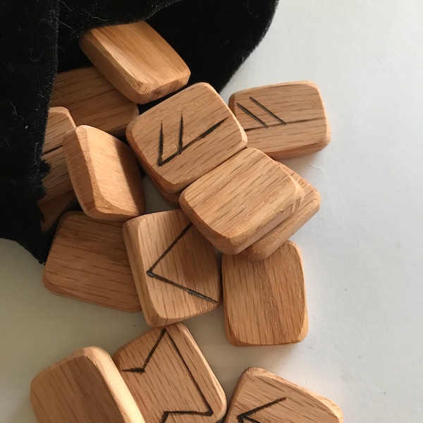 Wooden Runes Set With Woodburned Elder Furthark Alphabet Viking Runes ...