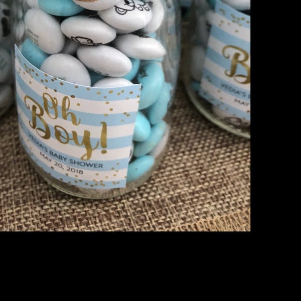 Oh Boy Sticker, Baby Shower Sticker / Label, Personalized, Custom Boy ...