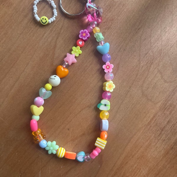 Custom Beaded Keychain Personalized Y2K Keychain Bag Charms Colorful ...