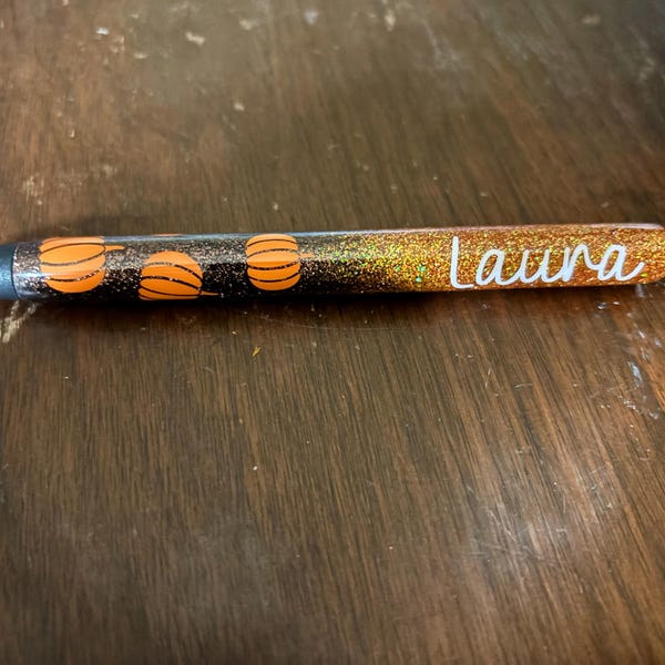 Fall Glitter Pen: Personalized Holiday, Pumpkin, Leaves Pen - Etsy