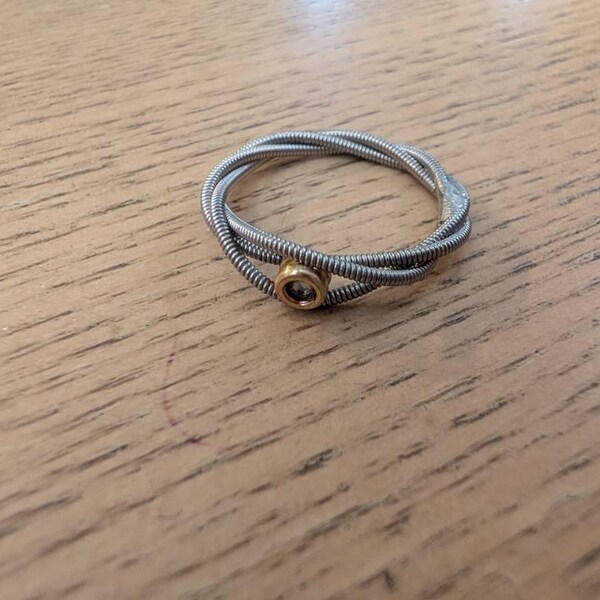 Hammered Guitar String Ring, Copper Ring, Wedding Band, Guitar String ...