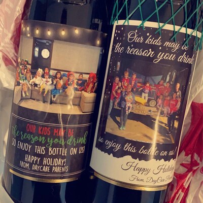 Christmas Gift for Teacher / Personalized Wine Bottle Label / Our Child ...