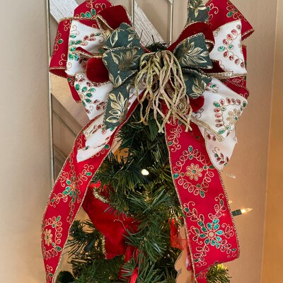 Santa Ribbon Santa Belt Ribbon Red White Plaid Wired Santa Ribbon 2.5 ...