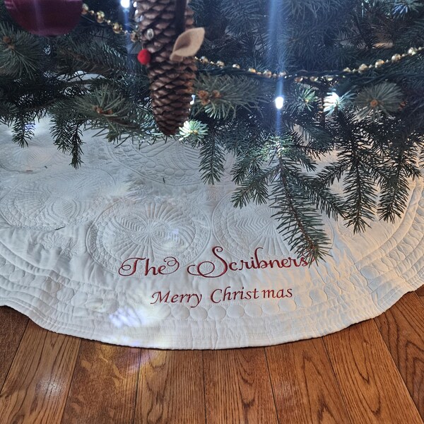 Personalized Christmas Tree Skirt | Monogrammed Christmas Decor ...