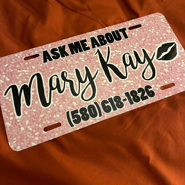 Glitter Mary Kay License Plate, Glitter Mary Kay Car Tag, License Plate ...