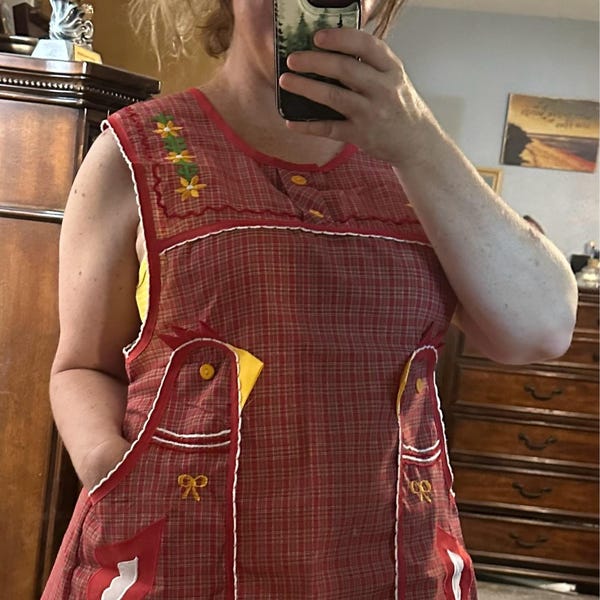 Mexican Traditional Apron. Mandil Bordado. Embroidered Polyester Apron ...