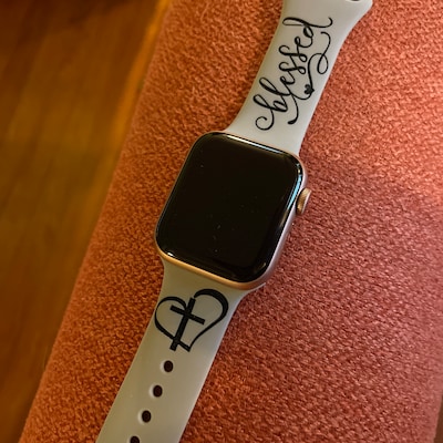 Blessed Watch Band With Heart and Cross - Etsy