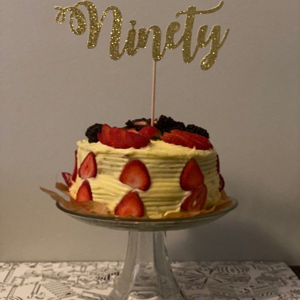 Ninety Cake Topper, 90th Birthday Cake Topper, Milestone Birthday ...
