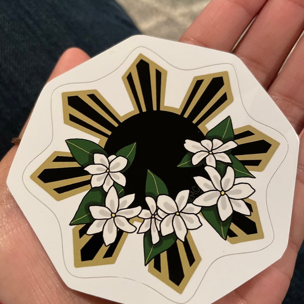 Philippines Sticker, Sampaguita Sticker, Philippine Sun Sticker, Floral ...