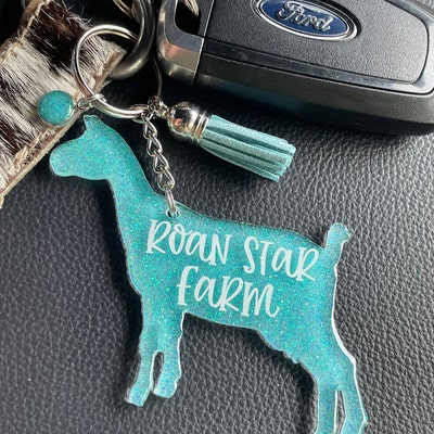 Customizable Nigerian Dwarf Goat Glitter Keychain, Personalized ...