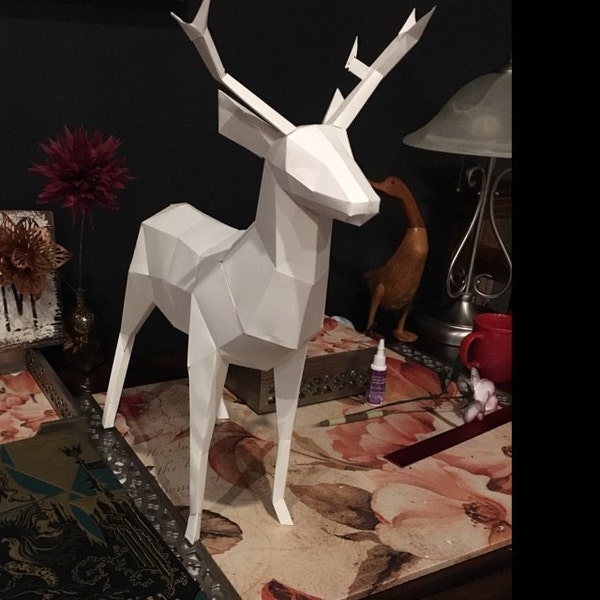 Paper Deer / Stag, Papercraft Template. Paper Forest Pet. Printable Pdf ...