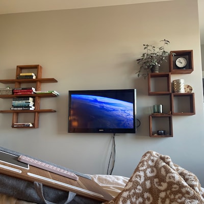 3D Floating Rectangular Shelf. XL Size. 28x 30x5.solid Wood Shelves ...