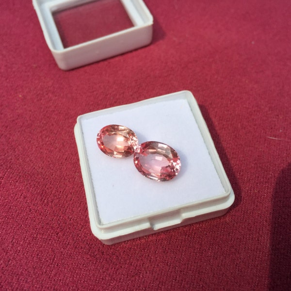 AAA Rated Handcut Lab Created Corundum Padparadscha Sapphire Oval Shape ...