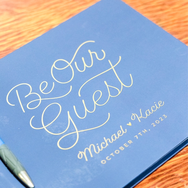 Wedding Guest Book | Formal Wedding Hardcover Guestbook With Real Foil ...