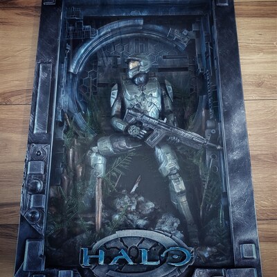Halo Emblem Master Chief Gaming Room Halo Novelty Man Cave Covenant ...