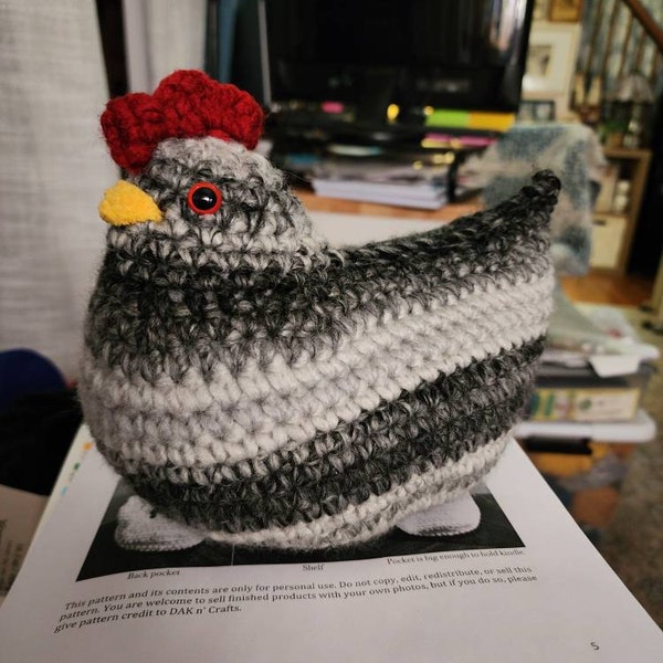 Chicken Pouf Crochet Pattern Pdf File Bookish Book Gifts Booktok - Etsy