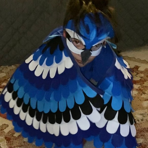 Blue Jay Costume Set / Wings and Mask / Kids Bird Costume / Adult Bird ...