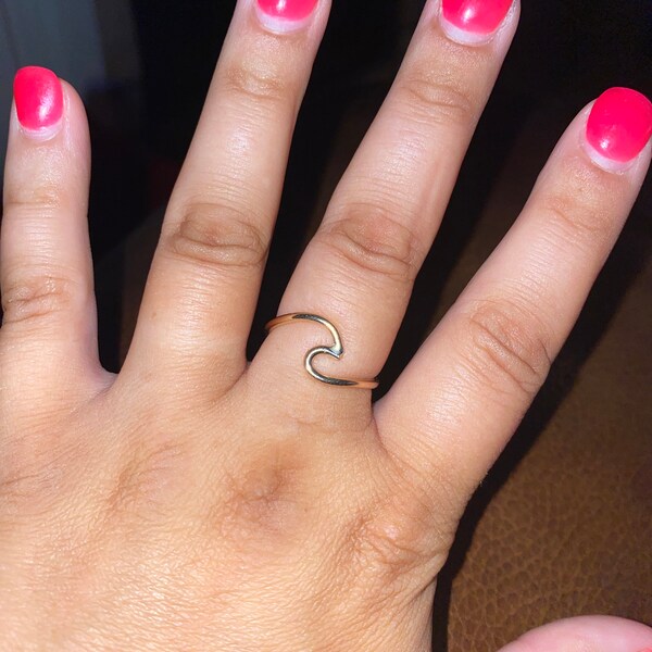 14k Gold Filled - Ocean Wave Ring - Etsy