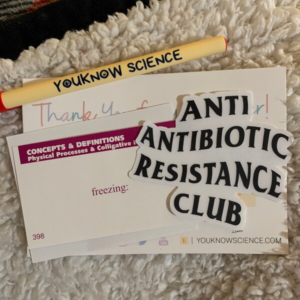 Anti Antibiotic Resistance Club, Vinyl Science Sticker, Microbiology ...