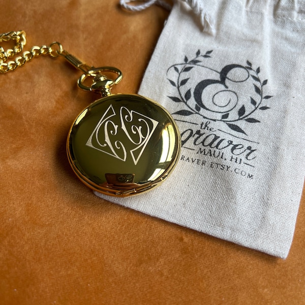 Engraved Gold Mechanical Pocket Watch, Personalized Anniversary Gift - Etsy
