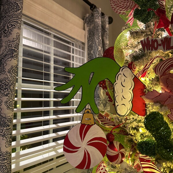 Grinch Hand-christmas Bulb Shape | Multiple Sizes | Laser Cut Shapes ...
